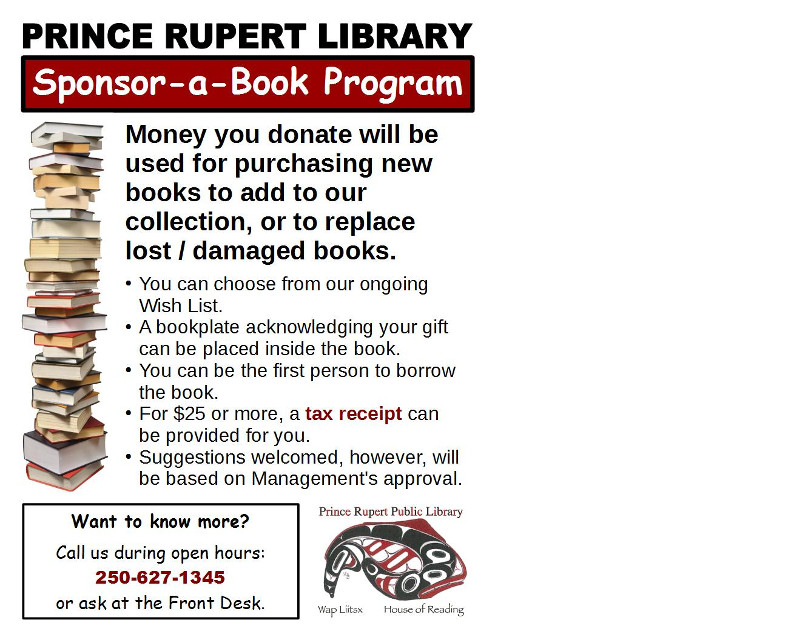 Sponsor-a-Book @ PRL | Prince Rupert Library